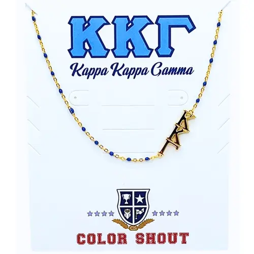 COLOR SHOUT Kappa Kappa Gamma Greek Letter Necklace - Yellow Gold