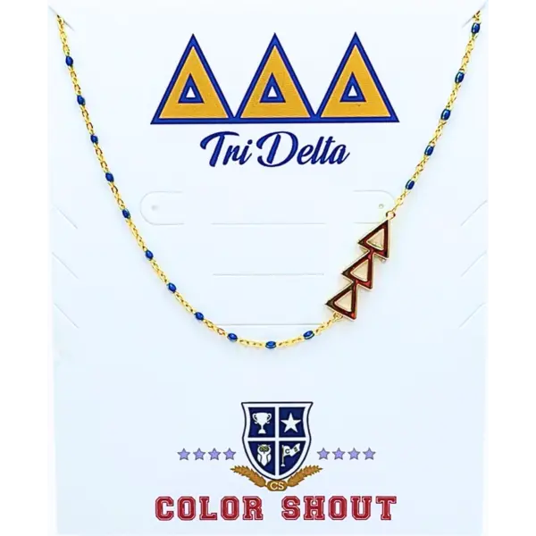 COLOR SHOUT Delta Delta Delta Greek Letter Necklace - Yellow Gold
