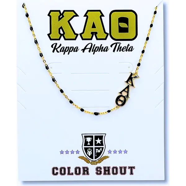 COLOR SHOUT Kappa Alpha Theta Greek Letter Necklace - Yellow Gold