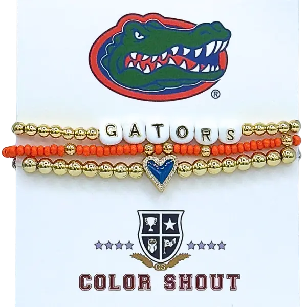 COLOR SHOUT University Of Florida Bracelet Stack - Yellow Gold