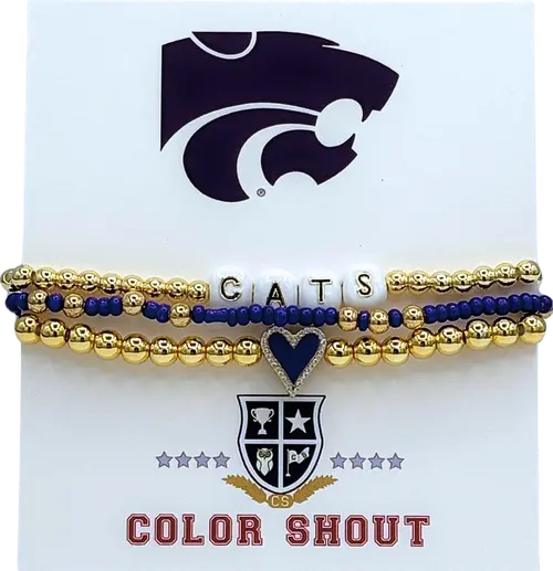 COLOR SHOUT Kansas State Bracelet Stack - Yellow Gold