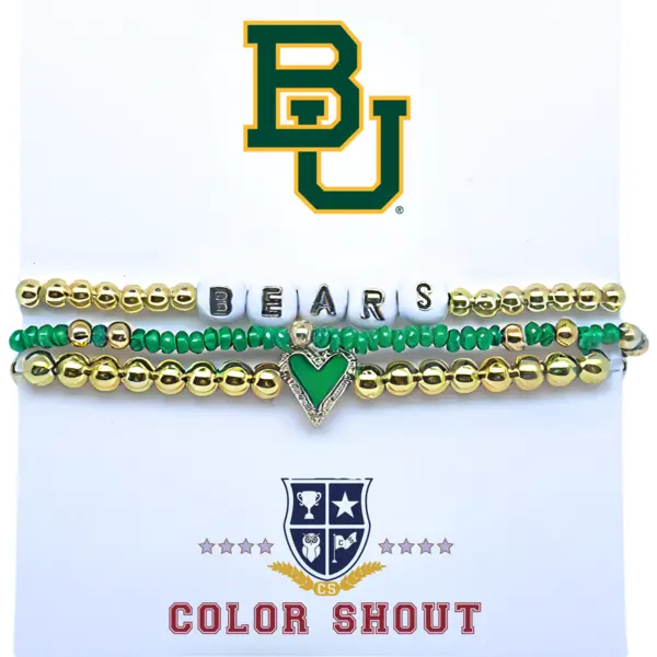 COLOR SHOUT Baylor University Bracelet Stack - Yellow Gold