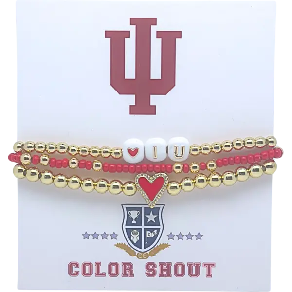 COLOR SHOUT Indiana University Bracelet Stack - Yellow Gold