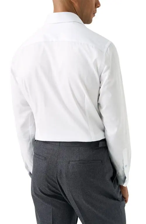 Eton Slim Fit Solid With Floral Detail Signature Twill Button-up Shirt