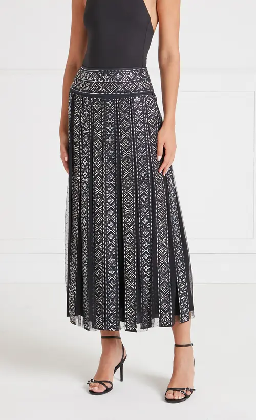 TEMPERLEY LONDON Gallantry Embellished Pleated Skirt