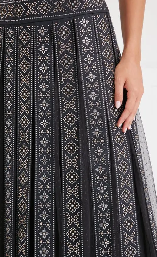TEMPERLEY LONDON Gallantry Embellished Pleated Skirt