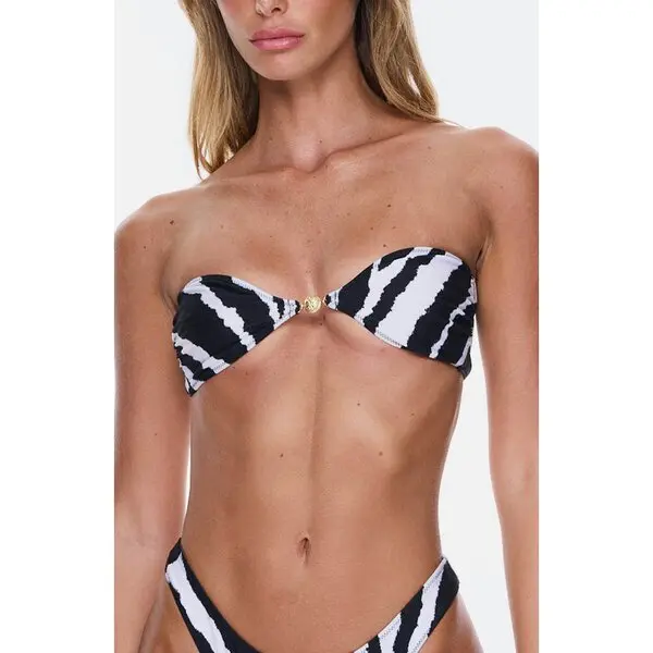 SUNKISSED Le Bandeau Strapless Bikini Top - Zebra