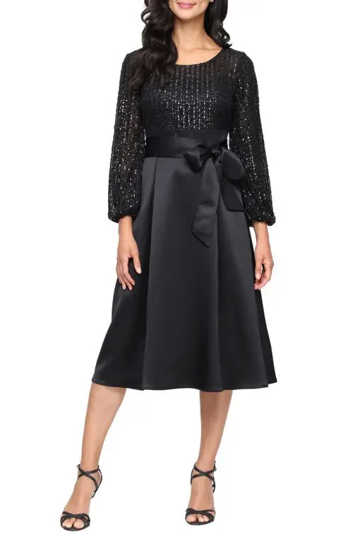 Alex Evenings Sequin Bodice Midi Dress