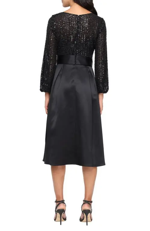 Alex Evenings Sequin Bodice Midi Dress