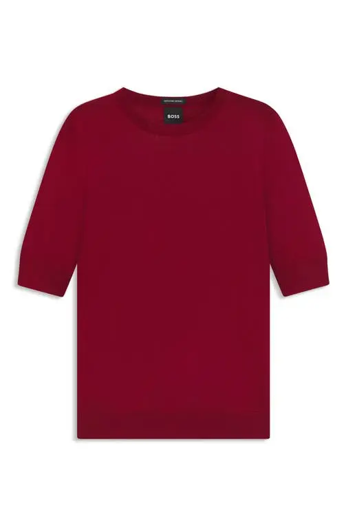 BOSS Farbella Virgin Wool Sweater - Deep Ruby