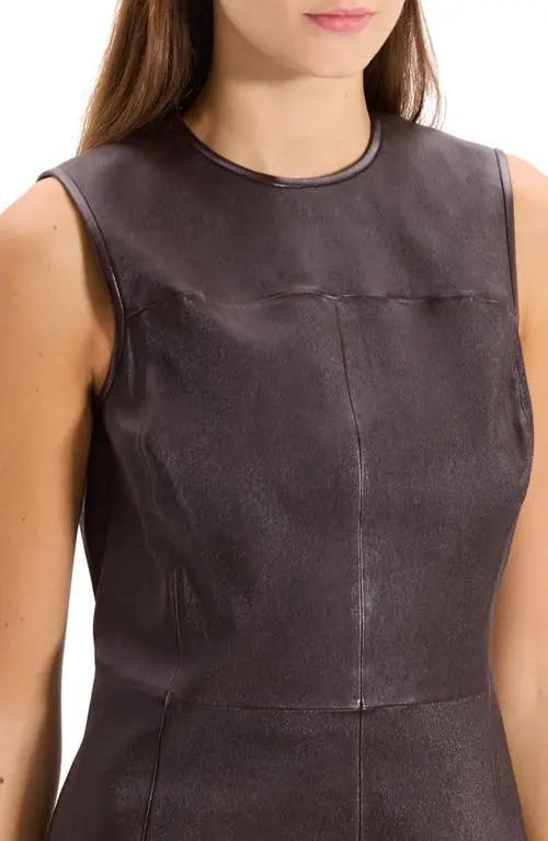 Theory Seamed Sleeveless Leather Mini Dress