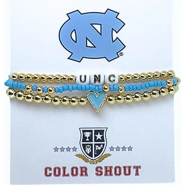 COLOR SHOUT University Of North Carolina Bracelet Stack - Yellow Gold