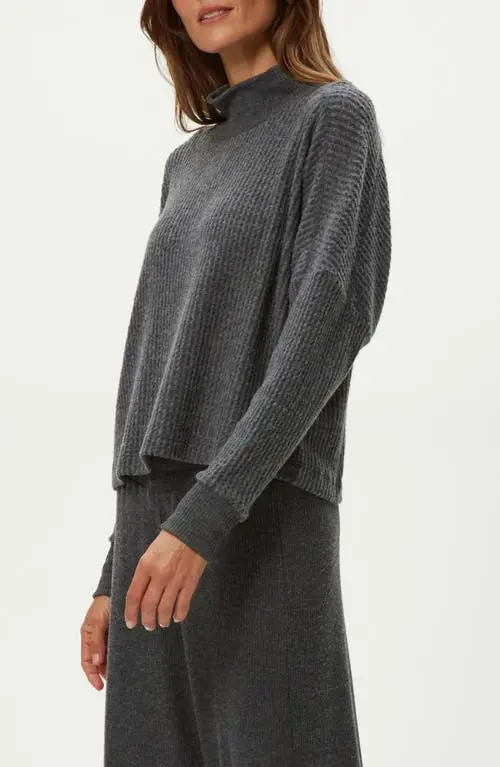 Michael Stars Wynn Waffle Stitch Mock Neck Knit Top