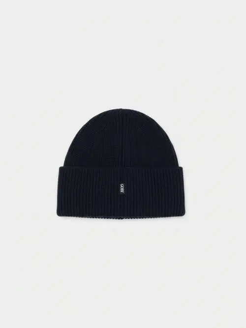Gobi Cashmere Ribbed Chunky Beanie - Navy Blazer