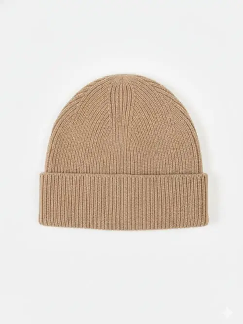 Gobi Cashmere Ribbed Beanie - Taupe