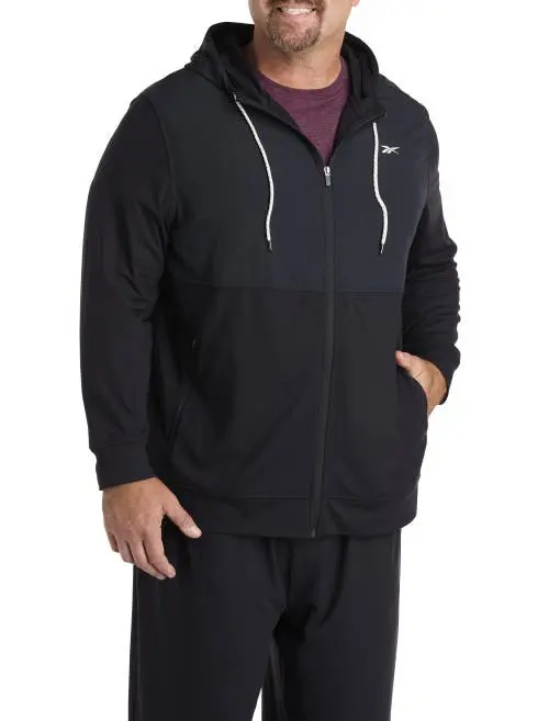 REEBOK 365 Mixed Media Performance Hoodie - Black Solid