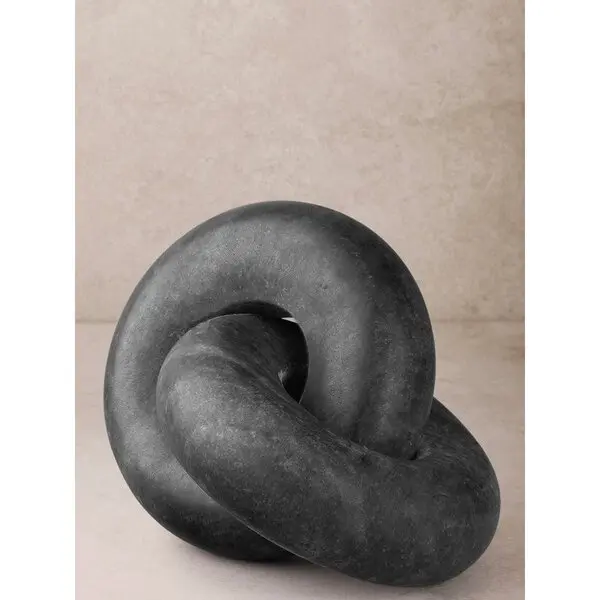 GAURI KOHLI Munich Marble Knot Sculpture - Midnight Black