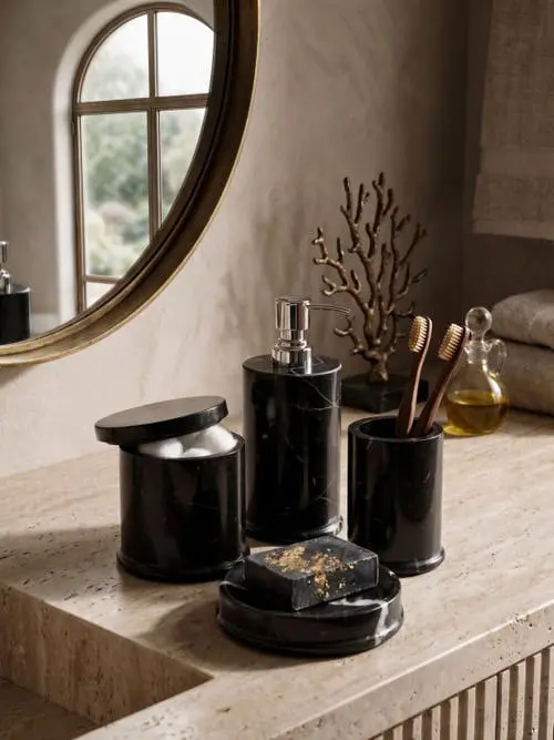 GAURI KOHLI Marquina Marble Bath Accessories
