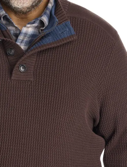 OAK HILL BY DXL Big & Tall Textured Mockneck Sweater