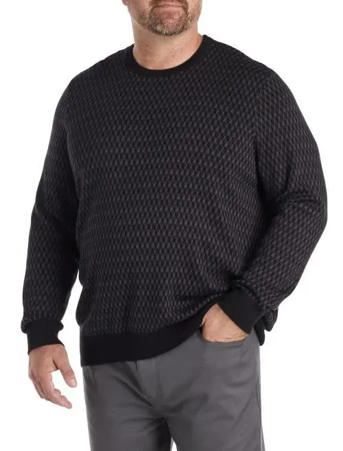 Perry Ellis Big & Tall Textured Crewneck Sweater