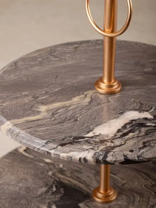 GAURI KOHLI Heavenly Onyx Two-tier Cake Stand
