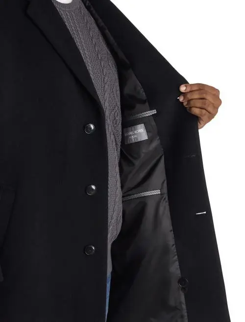 Michael Kors Big & Tall Wool-cashmere Overcoat - Black