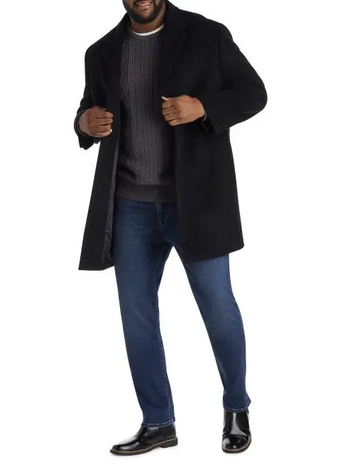Michael Kors Big & Tall Wool-cashmere Overcoat - Black