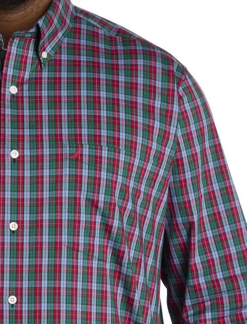 NAUTICA Big & Tall Performance Plaid Sport Shirt