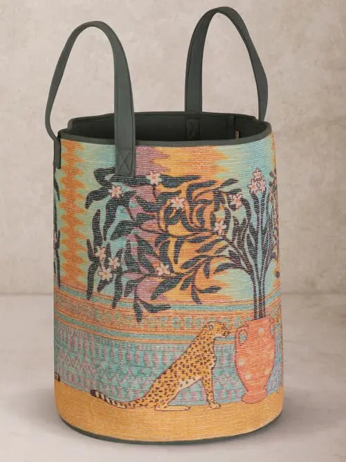 GAURI KOHLI Zaria Laundry Hamper 14" X 20 - Multicolored