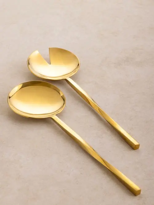 GAURI KOHLI Oslo Salad Servers - Gold