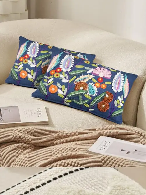 GAURI KOHLI Geneva Throw Pillow Cover - Blue