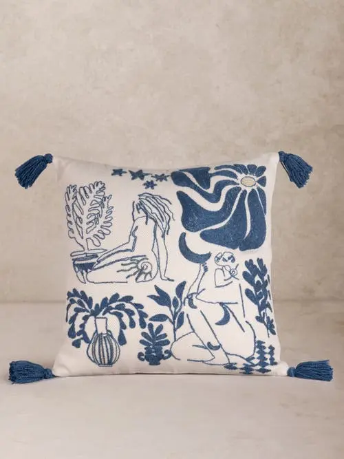 GAURI KOHLI Sialkot Throw Pillow Cover - Multicolred