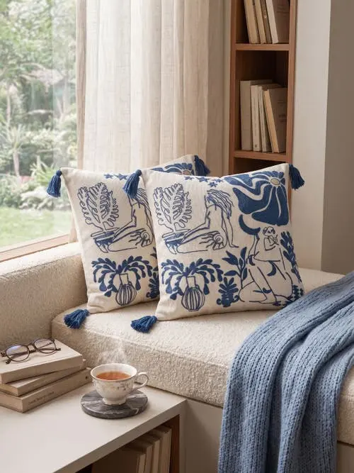GAURI KOHLI Sialkot Throw Pillow Cover - Multicolred