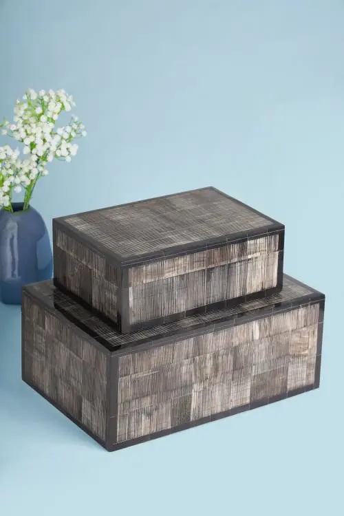 GAURI KOHLI Bermuda Decorative Boxes - Brown