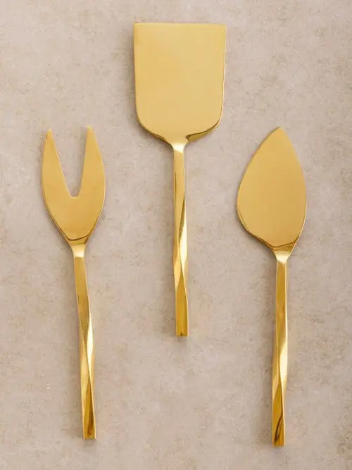GAURI KOHLI Oslo Cheese Knives - Gold