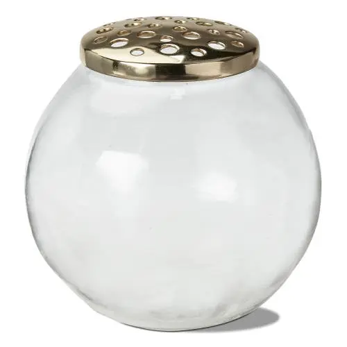 TAG Large Glass Flower Frog Orb Decorative Novelty Vase