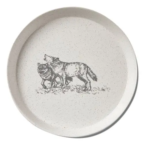 TAG Winter Sketch Wolf Ceramic Appetizer Plates For Christmas