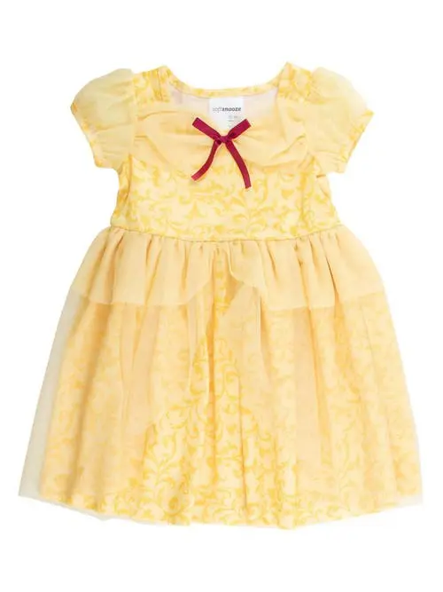 RUFFLEBUTTS Princess Dress-up Puff Sleeve Nightgown - Golden Princess