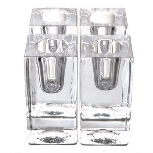 TAG Chunky Glass Square Taper Candle Holder Decorative