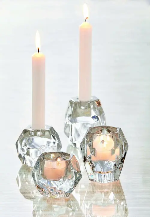 TAG Geo Glass Reversible Tealight Taper Candle Holder