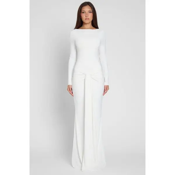 LEAU Knot Detail Maxi Dress - White