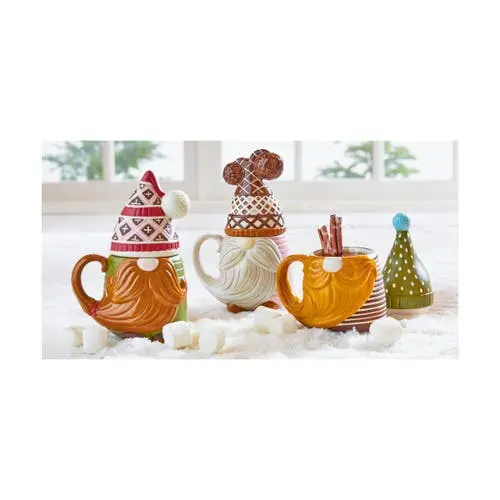 TAG Valter Gnome Lidded Mug Ceramic Drinkware Christmas Design