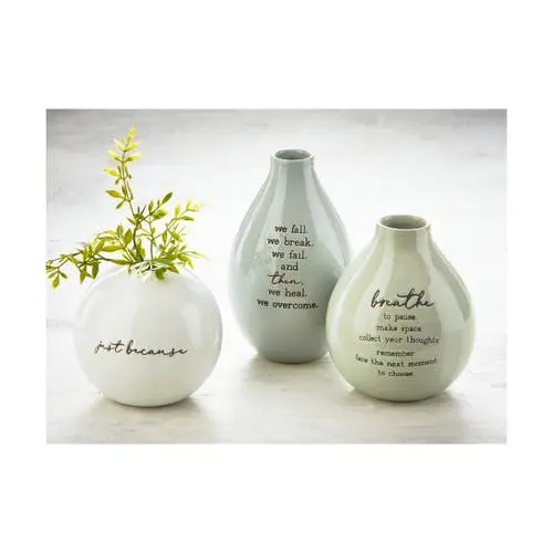 TAG We Heal We Overcome Dark Ceramic Decorative Vase