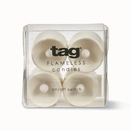 TAG Set Of 4 Led Flameless Votive Candles Tealights - White