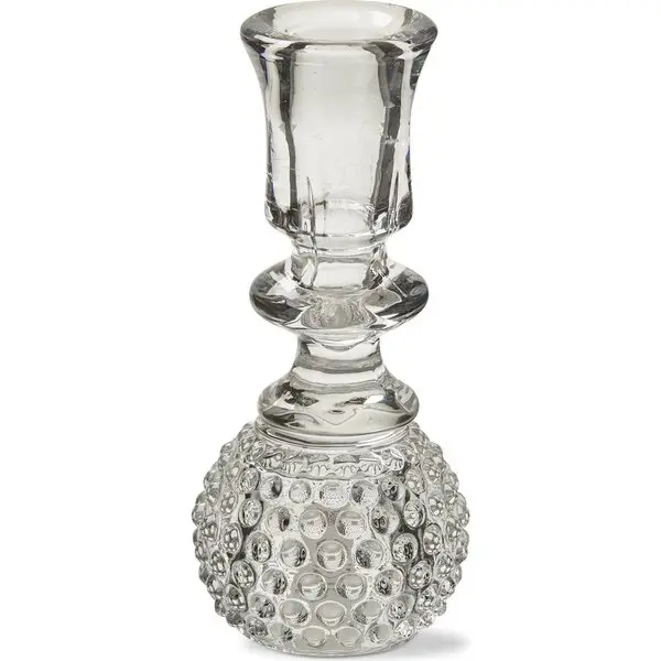TAG Hobnail Glass Candle Holder For Tealights And Tapers - Clear
