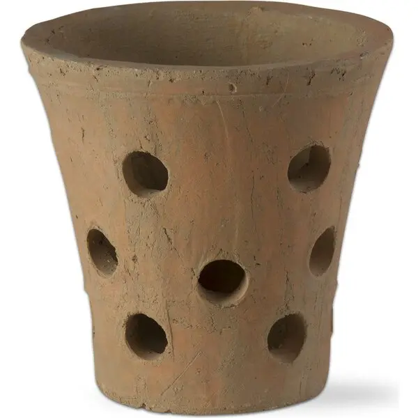 TAG Rustic Terracotta Orchid Pot Garden Planter For Flowers - Orange