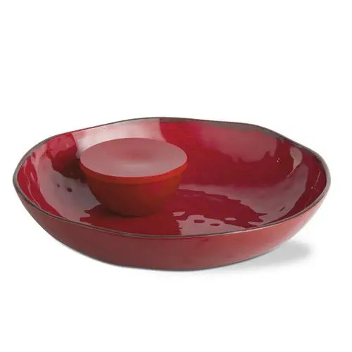 TAG Veranda Melamine Chip Dip Serving Platter Bowl Set