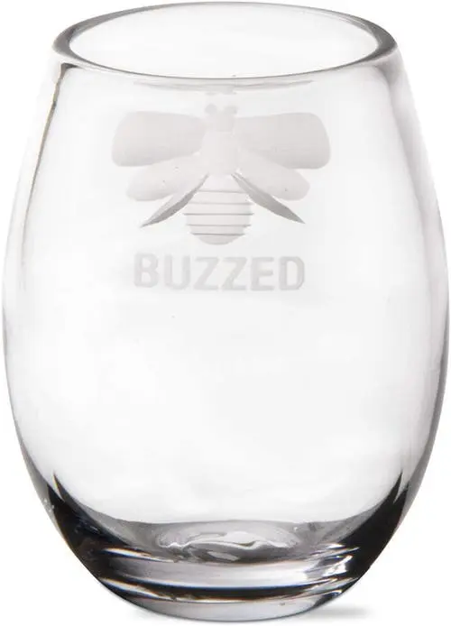 TAG Buzzed Stemless Wine Glasses Drinkware For Spring - Clear