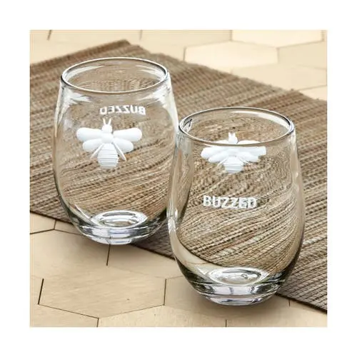 TAG Buzzed Stemless Wine Glasses Drinkware For Spring
