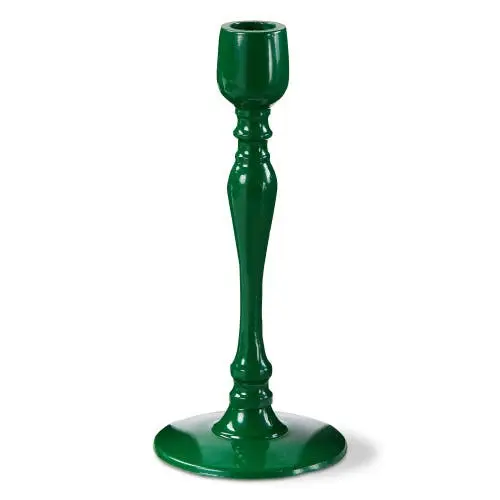 TAG Zahra Dark Aluminum Taper Candle Holder Elegant Design - Green
